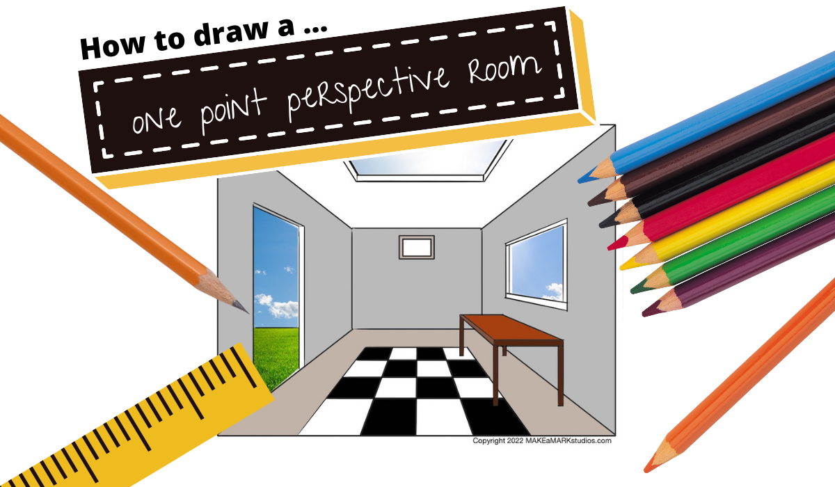 How To Draw A 1 Point Perspective Room Interior Make A Mark Studios