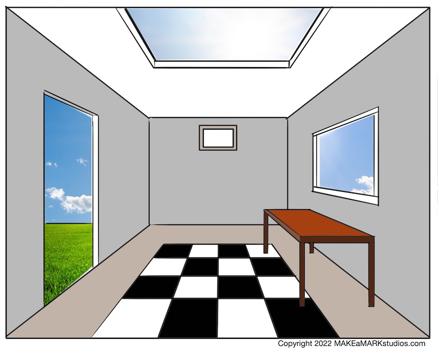 Living Room One Point Perspective Drawing Bryont Blog