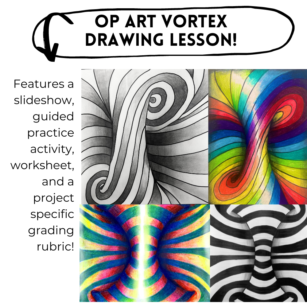 Op Art Vortex Drawing Lesson » Make a Mark Studios